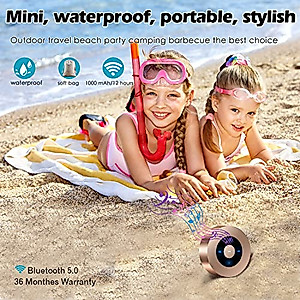 YIDAOYI LED Touch Play Bluetooth Speaker Portable Wireless Speakers with HD Sound / 12-Hour Playtime/Bluetooth 5.0 / Micro SD Support, for iPhone/ipad/Samsung/Tablet/Laptop/Notebook (Gold)