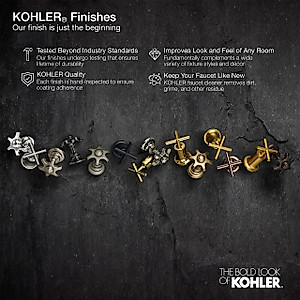 KOHLER T27408-4-BN Riff Floor-Mount Bath Filler with Handshower Set, Bathtub Faucet, Shower Faucet Set, Vibrant Brushed Nickel