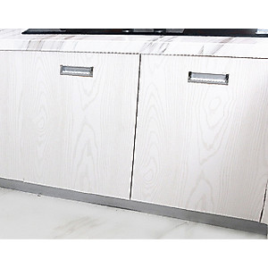 Moyishi Self Adhesive White Wood Grain Furniture Stickers PVC Wallpaper cabinets Gloss Film Vinyl Counter Top Decal 15.7''x79''