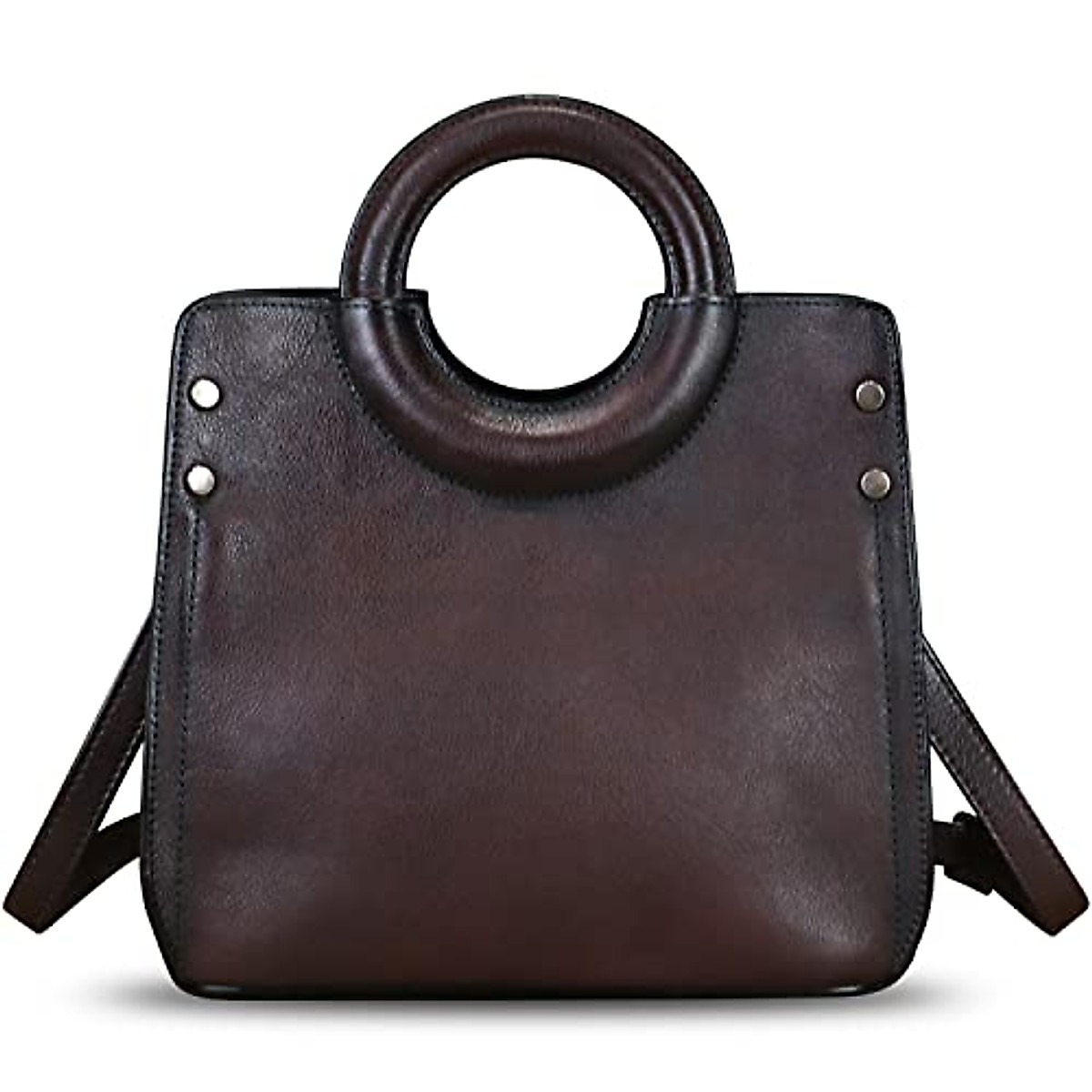 Genuine Leather Satchel for Women Leather Handbag Top Handle Bags Handmade Purse Vintage Tote Bag Crossbody Handbags Hobo Bag (Coffee)