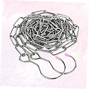 Cabilock 2pcs Closet Drying Rack Stainless Steel Hooks Wall Mount Clothes Rack Clothes Drying Rack Chain Clothes Storage Chains Outdoor Clothes Clips Clothes Drying Chain Clothes Hangers