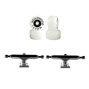 NOAHWOOD Fingerboards Crown LOGO Wheels iii White (ABEC-5 Bearing) + (Gift Prince Trucks) (Gift 34mm Silvery Hanger + White Baseplate)