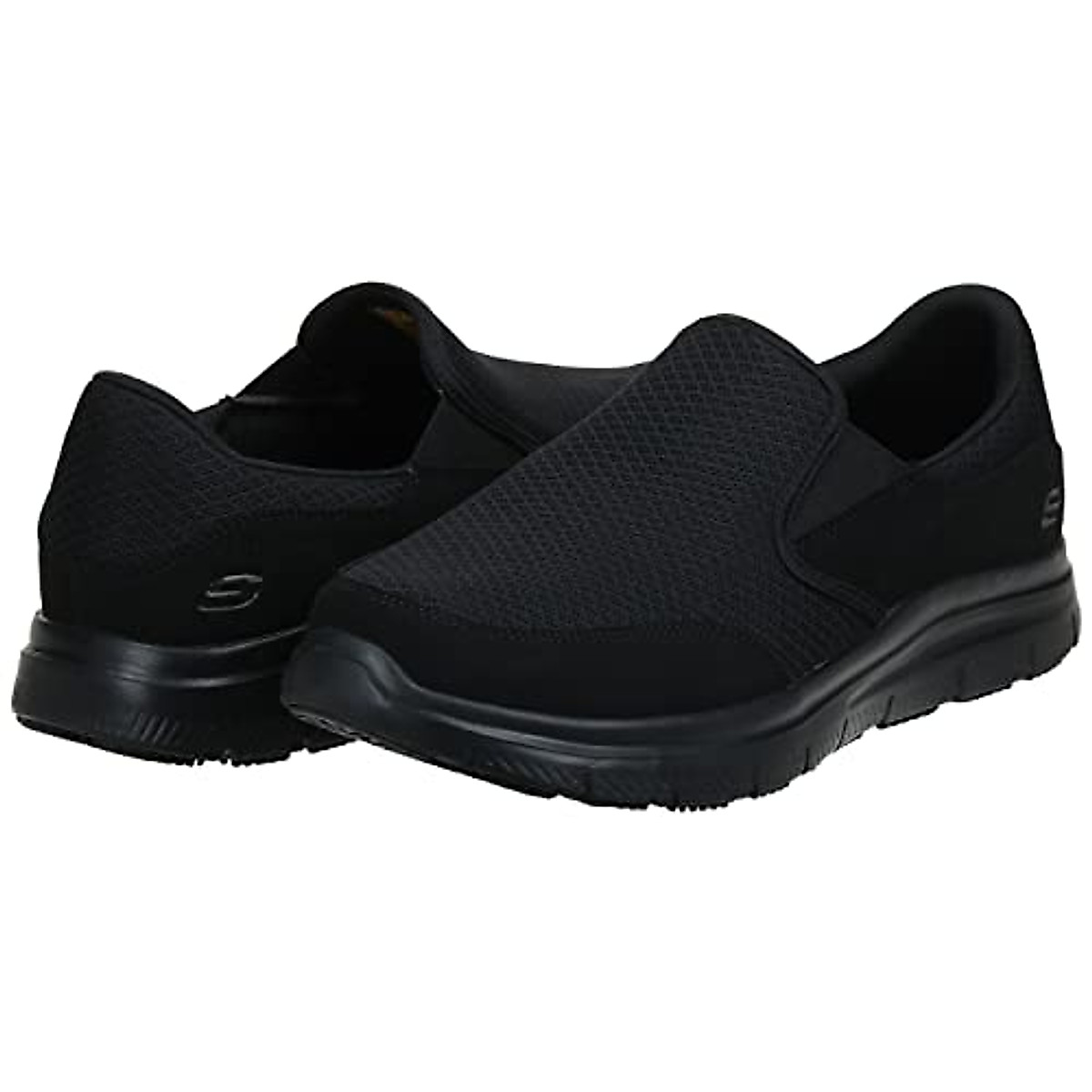 Skechers Men's Black Flex Advantage Slip Resistant Mcallen Slip On - 14 D(M) US