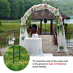 RUBFAC Metal Garden Arch, Wedding & Event Decoration, Garden Trellis for Climbing Plants, Assemble Freely 2 Sizes for Various Climbing Plant Roses Vines Bridal Party Decoration, Army Green, 1 Pack