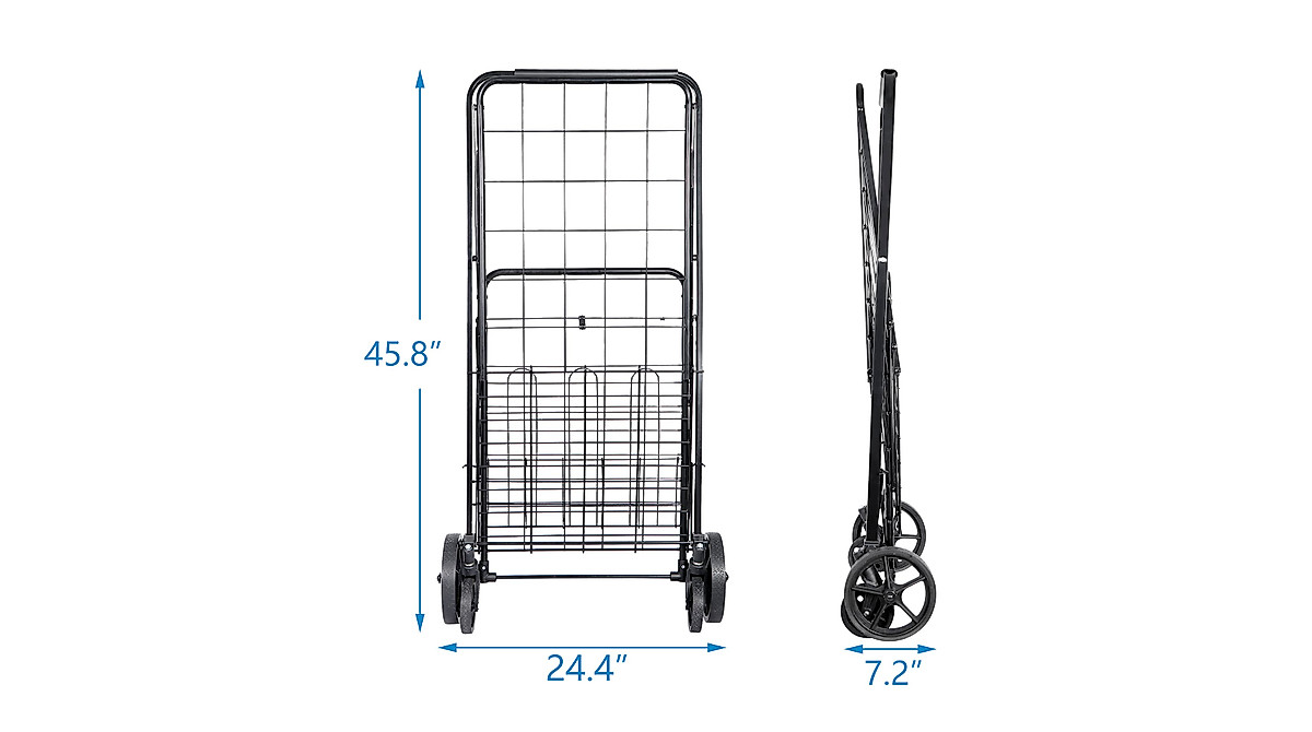 Smartxchoices Large Folding Shopping Cart – Compact & Durable