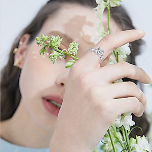 SVODEA Butterfly Ring for Women 925 Sterling Silver Created 5A Cubic Zirconia Butterfly Statement Rings Dainty Animal Jewelry Anniversary Birthday Jewelry Gifts for Women (10)