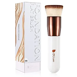 Foundation Brush,DUcare Flat Top Kabuki Brush Synthetic Professional Makeup Brush Liquid Blending Mineral Powder Buffing Stippling Makeup Tools, Rose Golden/White