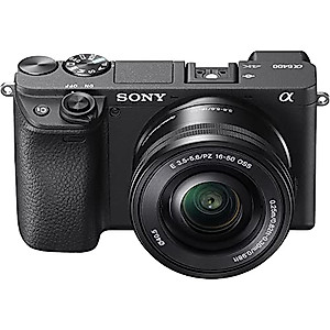 Sony Alpha a6400 Mirrorless Digital Camera with 16-50mm Lens + 64GB SD Card, Tripod, Case, and More (Renewed)
