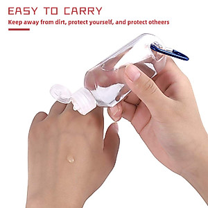 Refillable Travel Bottles Containers with-Clip - XMWangzi, with Filp or Nozzle, Empty Plastic Bottles, Filled with Cosmetic Oil Hand Sanitizer, Suitable for Home Office Outdoor (5 PCs)