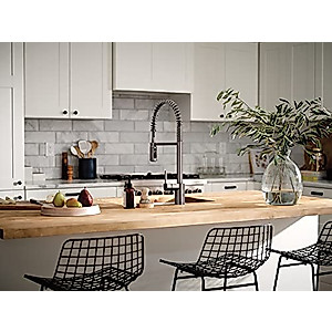 Moen Align Black Stainless One-Handle Pre-Rinse Spring Pulldown Kitchen Faucet with Pull Down Sprayer and Power Boost, Single Hole Kitchen Sink Faucet for Bar, Farmhouse, or Commercial, 5923BLS