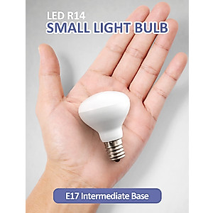 Maelsrlg E17 R14 LED Bulb Dimmable 4W(40W Equivalent) Small Light Bulb, E17 Intermediate Base, 300 Lumens, Curio Cabinet Light Bulb, Daylight White 5000K, Pack of 2