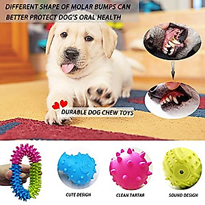 Omivine Puppy Toys for Teething, 4 Pack Dog Chew Toys for Puppy, Cute Dog Toys Puppies Teething Toys for Cleaning Teeth Outdoor Interactive Pet Dog Toys Set Soft Durable Puppy Chew Toys for Small Dogs