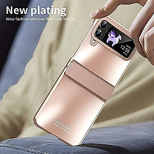 Phone case Compatible with Samsung Galaxy Z Flip 4 Case with Hinge Protection,Slim Thin Shockproof Hard Full-Body Protective Phone Case Cover for Flip4 5G Phone Phone Cover (Color : Pink)