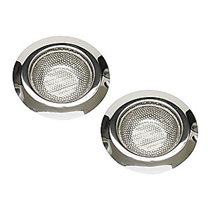 Keeney K820-33 2 Pcs Stainless Steel Kitchen Sink Drain Strainer Wide Rim 4.5" Diameter (Large) Anti Clogging Technology (2 Piece)