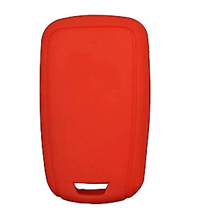 LemSa 2Pcs Rubber Silicone Flip Key Fob Cover Remote Keyless Protector Case Bag Holder for Chevrolet Equinox Camaro Cruze Malibu Sonic Volt Park OHT01060512 13504199 13500221, Black/Red