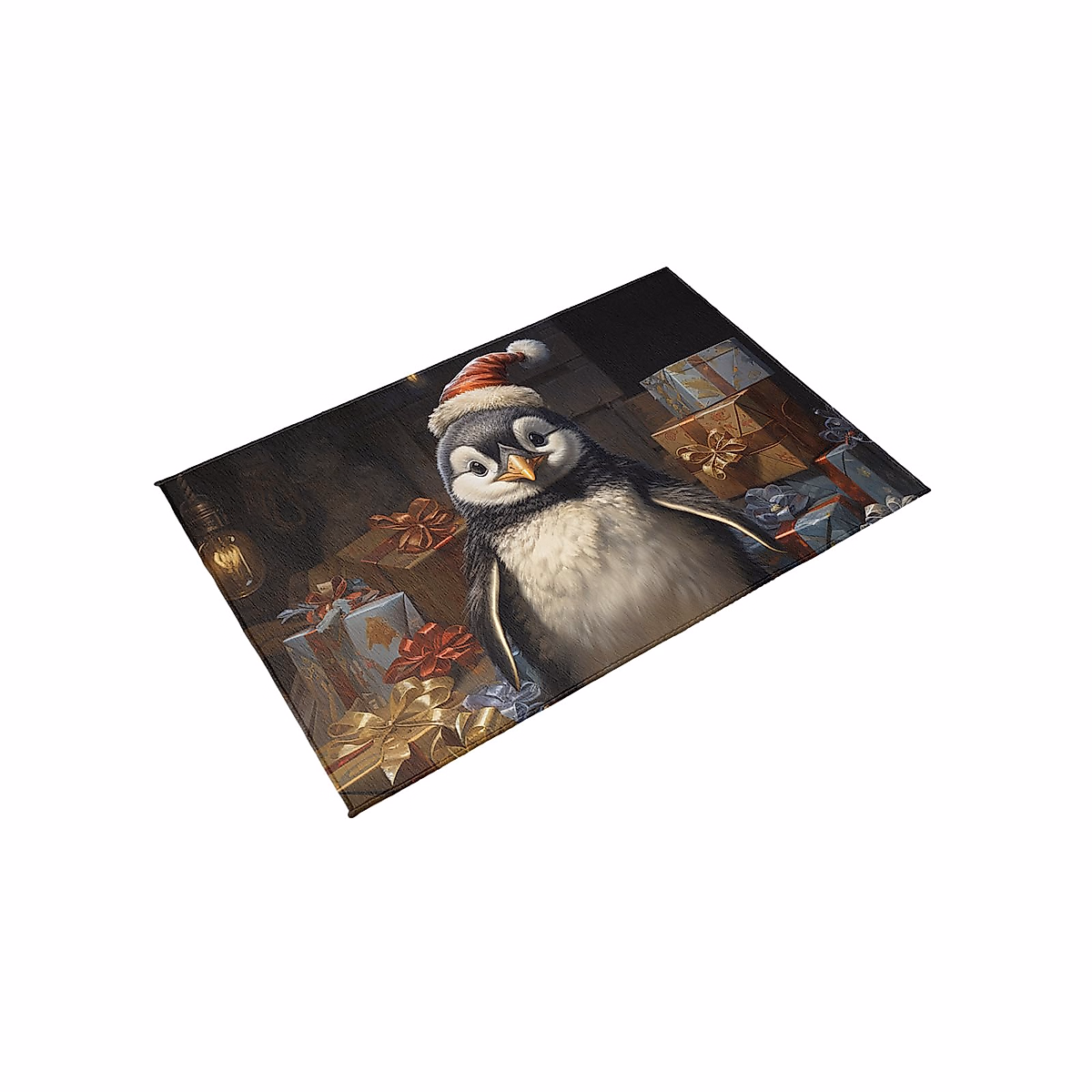 Christmas Penguin Outdoor Rugs for 5'x8' Patios Clearance, RV Camping Mat Rug Portable Outside Rug Indoor Outdoor Area Rug Mat for Beach Deck Pool Merry