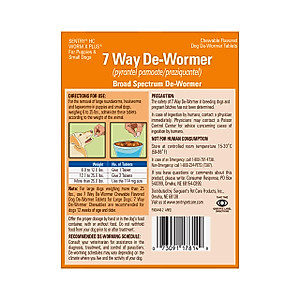 SENTRY HC WORM X PLUS 7 Way De-Wormer (pyrantel pamoate/ praziquantel), for Puppies and Small Dogs, 6-25 lbs, Chewable, 6 Count