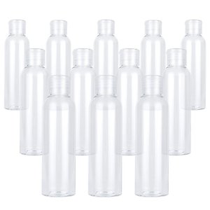 TRENDBOX 12 Pack Plastic Empty Bottles with Flip Cap for Shampoo, Lotions, Liquid Body Soap, Cream (4 oz / 120 ml)
