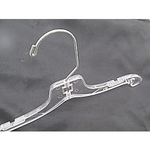 NAHANCO 414LH Junior Plastic Hangers, Super Heavy Weight Shirt Hangers, Long Swivel Hook, 14", Clear (Pack of 100)