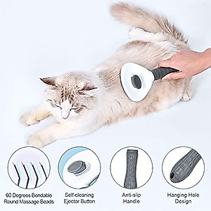 Cat Brush, ELS PET Self Cleaning Dog Brush for Shedding, Dog Grooming Brush Removes Loose Undercoat, Dog Comb with Massage Particles, Cat Dog Hair Brush for Long Haired & Short Haired Dogs, Cats