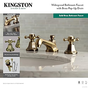 Kingston Brass KS4460BX Metropolitan Widespread Bathroom Faucet, 5-9/16 Inch in Spout Reach, Matte Black