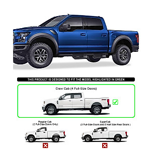 HD Ridez Pocket Drop Steps Armor Compatible with Ford F150 2015-2024 SuperCrew Cab & F150 Lightning 2022-2024 & F-250 F-350 Super Duty 2017-2024 Crew Cab (Nerf Bar Side Steps Side Bars)