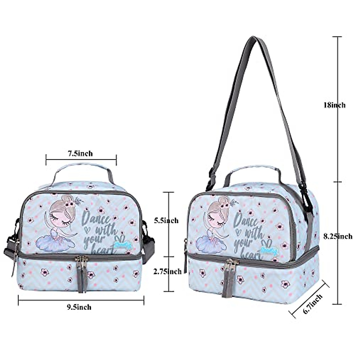 seastig Rolling Backpack for Kids Wheeled Backpack Double Handle Wheeled Backpack with Lunch Bag and Pencil Case Set