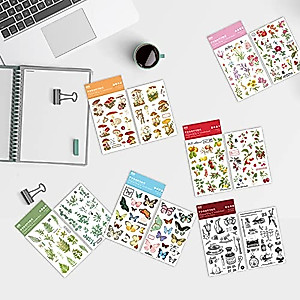 12 Sheets Rub on Transfers for Furniture Crafts Butterfly Flower Plant Stickers for Journaling Scrapbooking Supplies Mushroom Botanical Rub on Decor Transfers Sticker Decals DIY Scrapbooking Bullet Journal Album supplies