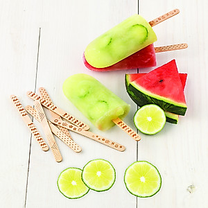 Sweet Creations 50 Count Pattern Wooden Popsicle Sticks, Chevron/Flowers/Polka Dots/Plaid, Brown