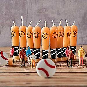 18 Pieces Baseball Bat Candle Baseball Sports Birthday Candle Baseball Cake Cupcake Candle for Birthday Baby Shower Wedding Party Supply
