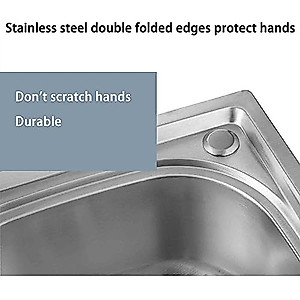 Stainless Steel Sink utility sink single bowl wall mount utility sink Commercial Wall Mount Hand Basin for Restaurant, Kitchen and Home kitchen sink and faucet combo set ( Size : 52*38*20cm/21*15*8in