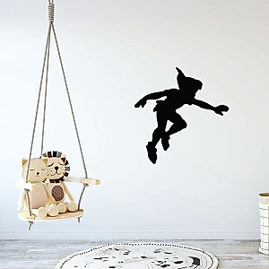 Peter Pan Wall Decal - Shadow - Disney Vinyl Sticker Silhouette for Kid's Playroom, Bedroom Decoration or Nursery Decor