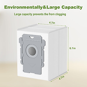 MERUYOO 12 Pack Vacuum Bags, Effective Dust Filtration, Compatible with iRobot Roomba i & s & j Series, Replacement for i3+, i4+, i6+, i7, i7+(7550) j7, j7+i8+, s9+ Automatic Dirt Disposal Bags