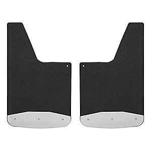 LUVERNE 251220 Universal Front or Rear 12-Inch x 20-Inch Textured Rubber Mud Guards with Stainless Steel Plates , Black