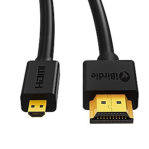 iBirdie Micro HDMI to HDMI Cable 10 Feet - High Speed 18Gbps Support 4K60 HDR ARC Compatible with GoPro Hero 7 6 5 4, Raspberry Pi 4, Camera A6000 A6300 B500, Lenovo Yoga 3 Pro, Yoga 710