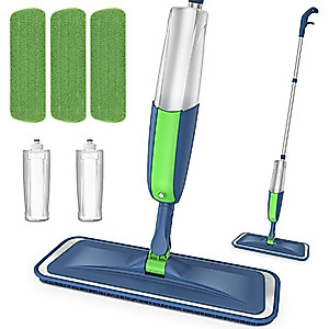 Spray Mops Microfiber Floor Mops for Floor Cleaning - MEXERRIS Wet Mops Dust Mop with 2 Refillable Bottle and 3 Microfiber Pads Wood Floor Cleaning Mop for Hardwood Laminate Ceramic Floors Cleaning
