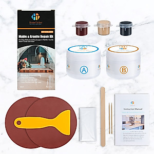 Granite Repair Kit & Marble Repair Kit (Color Match), Quartz Countertop Repair Kit, Granite Epoxy, Corian Repair Kit for Marble Granite Porcelain Quartz Tiles and Stones