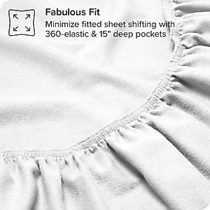 Bare Home Organic Cotton Flannel Sheet Set - King Size - 100% Cotton - Double Brushed for Extra Softness & Comfort - Warm, Cozy, and Durable - Breathable - Bed Sheets (King, White)