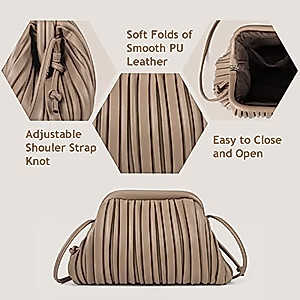 GLITZALL Clutch Purse and Dumpling Bag for Women,Designer Cloud Handbag and Ruched Bag with Detachable Shoulder Strap