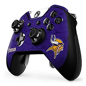 Skinit Decal Gaming Skin Compatible with Xbox One Elite Controller - Officially Licensed NFL Minnesota Vikings Distressed Design