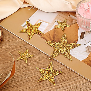 12pcs Star Iron On Patches Rhinestone Gold Stickers Adhesive Applique Stars Glitter Crystal Patches Sequin Vintage Patch Fabric Patch for Clothing,Jeans,Jackets,Caps,Dress,Bag,DIY Clothing Repair