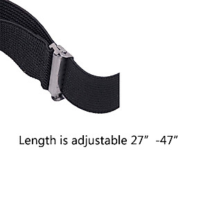 chiyu-yang Black Suspenders for Men and Women - Adjustable Tall stature Elastic Y Back Style With Strong Metal Clips