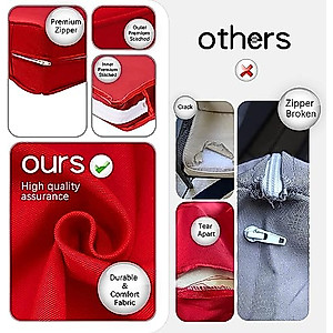 3 Pack Outdoor Cushions Replacement Covers Fit for 4 Pieces Wicker Rattan Patio Conversation Set Loveseat Chairs Sofa Furniture,Splashproof Fadeless,39x19.3x2,19.3x19.3x2,Red-Not Filler