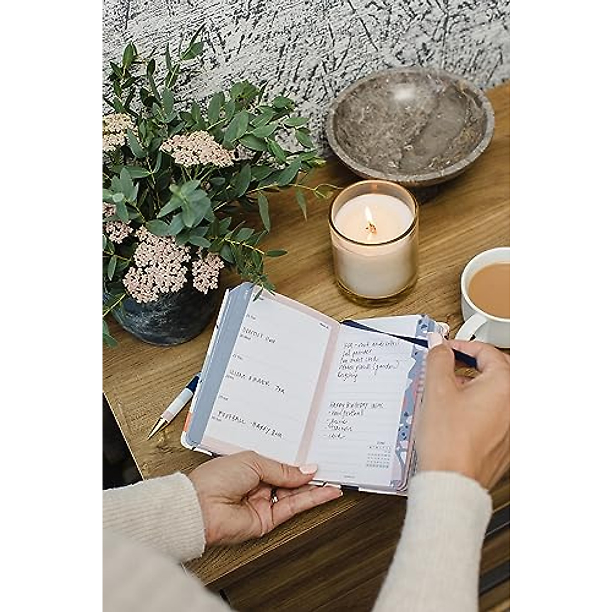 Busy B A6 To Do Diary January to December 2024 - Blue Sprinkle - Faux Leather Week to View Diary with Notes, Tear-Out Lists & Pockets