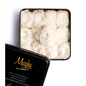 Mughe Gourmet Turkish Cotton Candy Pismaniye Sweet (12 Fluffs) - Divine Halva Candy Gift Box - Exquisite Confectionery Pishmaniye - Authentic Floss Halvah - Perfect Gifts for Him & Her