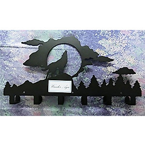 Wander Agio Wolf Moon Metal Wall Mounted Bag Hanger Coat Rack Clothing Hooks Hanging Racks Black