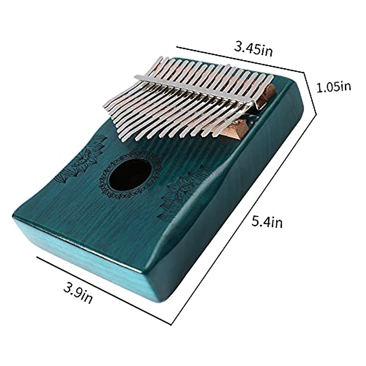 Kalimba Thumb Piano 17 Keys, Portable Mbira Finger Piano Gifts for Kids and Adults Music Instrument Thumb Pianos - 17 Keys Green