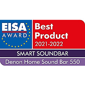 Denon Home Sound Bar 550 - Compact 3D Surround Sound, Dolby Atmos & DTS:X, Built-in HEOS, Amazon Alexa, Seamless Integration with Denon Home 150, 250, 350 Wireless Speakers for Multi-Room Audio, Black