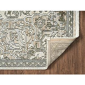 Abani Savoy Collection Area Rug - Beige/Green Vintage Design - 7'9" x 10'2" - Easy to Clean - Durable for Kids and Pets - Non-Shedding - Medium Pile - Soft Feel - for Living Room, Bedroom & Office