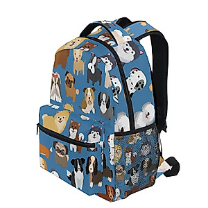 Wamika Funny Cartoon Dog Paw Backpack Bookbags Daypack School Supplies for Students Girls Boys,Cute Puppy Animal Flowers Laptop Bookbag Shoulder Bag Travel Sports for Men Women